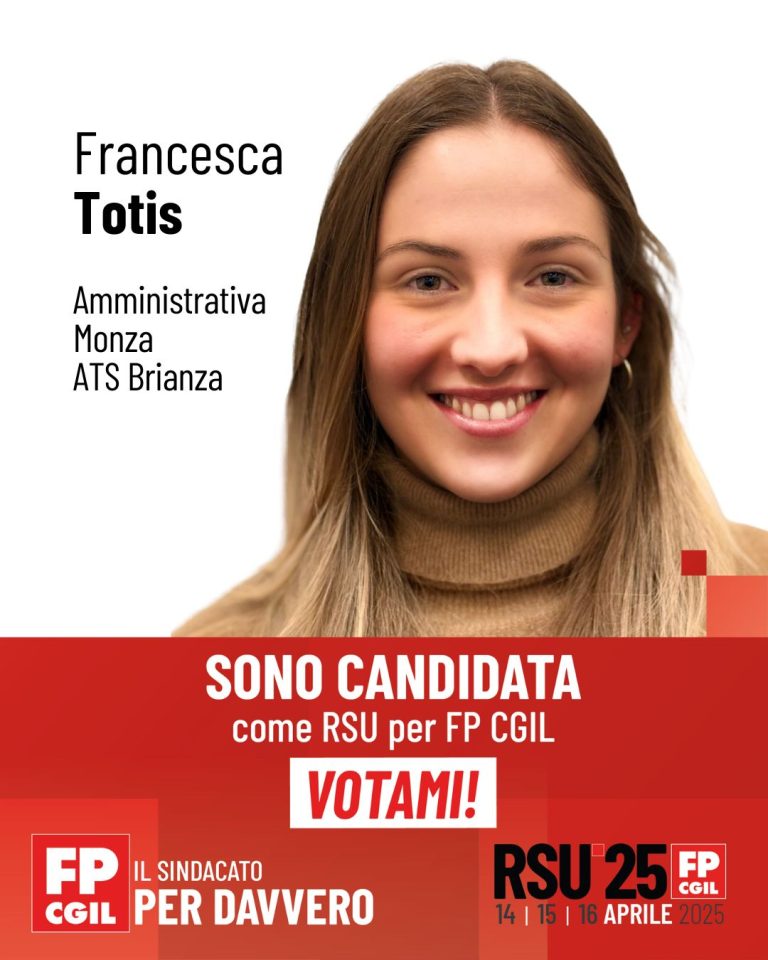 Rsu 2025 Con Fp Cgil Francesca Totis Amministrativa Monza Ats Brianza Fp Cgil Lombardia